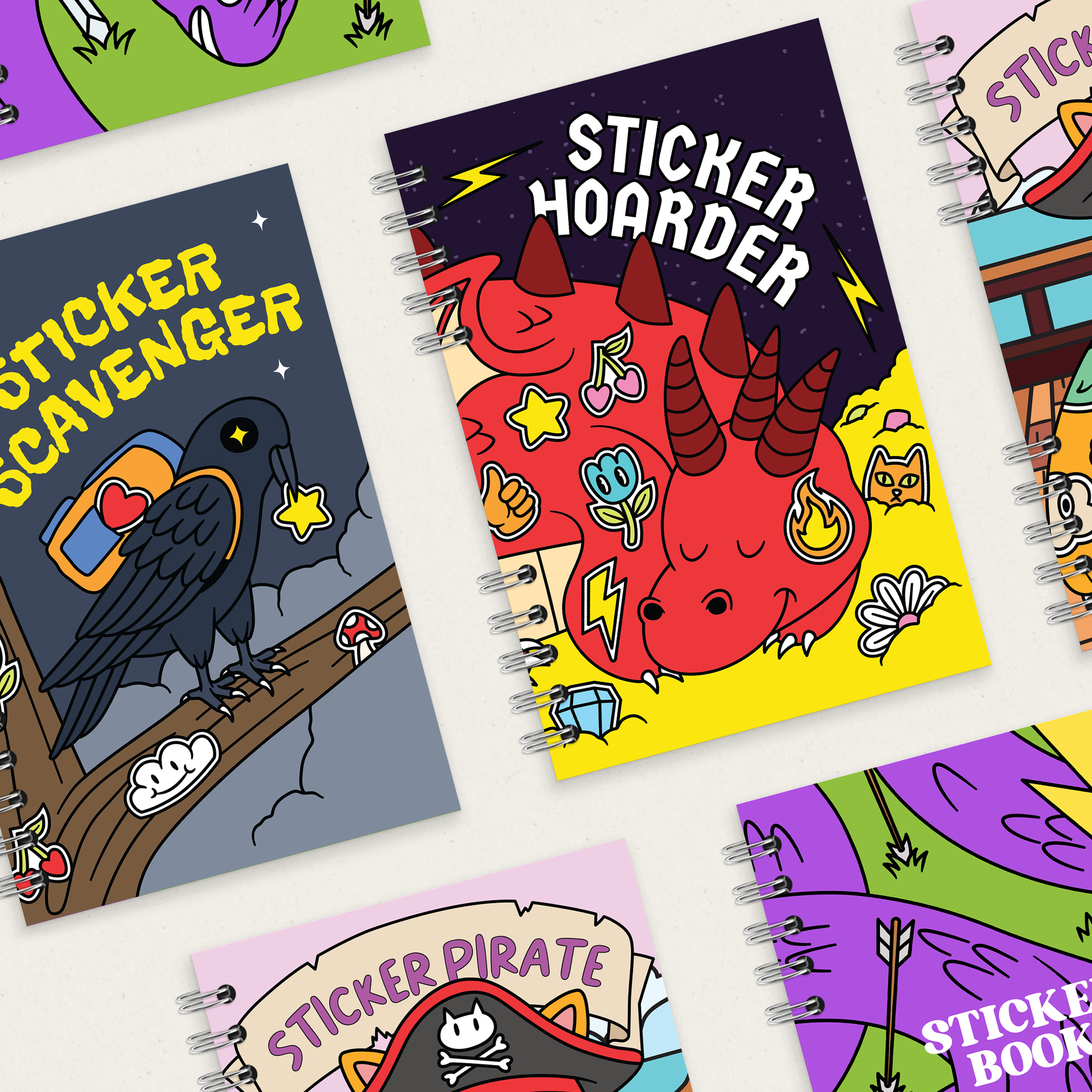 Sticker Scavenger Crow | A6 Reusable Sticker Book – Cahier | Stationery ...